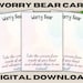 Worry Bear Card PNG, Backing Card Template for Worry Bear, Pocket Hug ...
