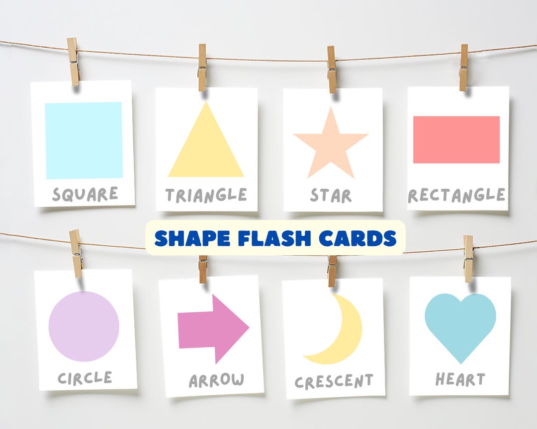 Shape Flashcards: Preschool Learning Activity (PDF Printable) - Etsy
