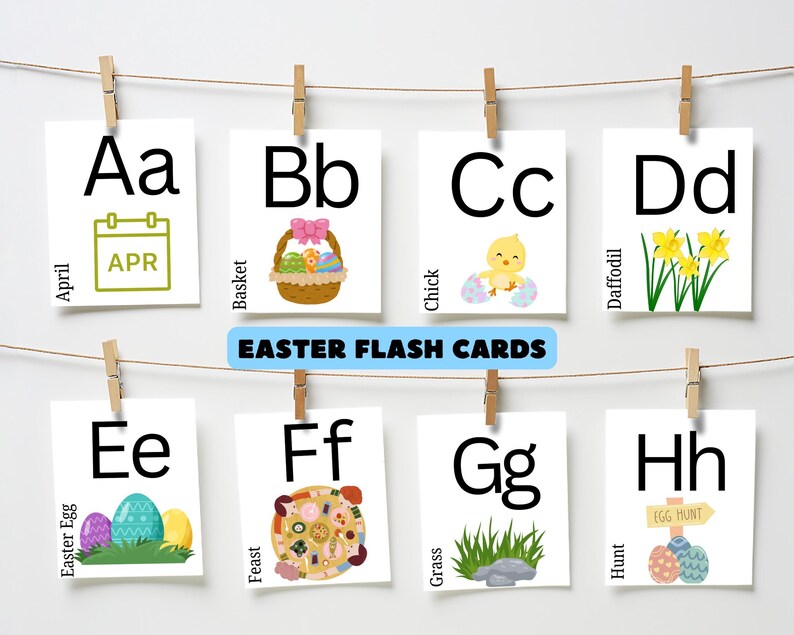 Flash Cards Alphabet, Easter Learning, Kids Learning Activities, Spring ...