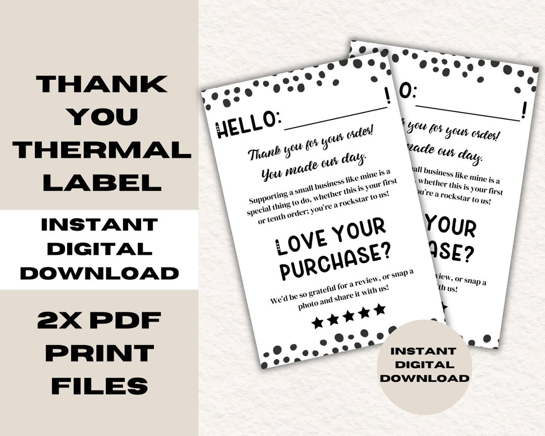 Thermal Printer Thank You Label, Thank You Sticker, Packaging Supplies ...