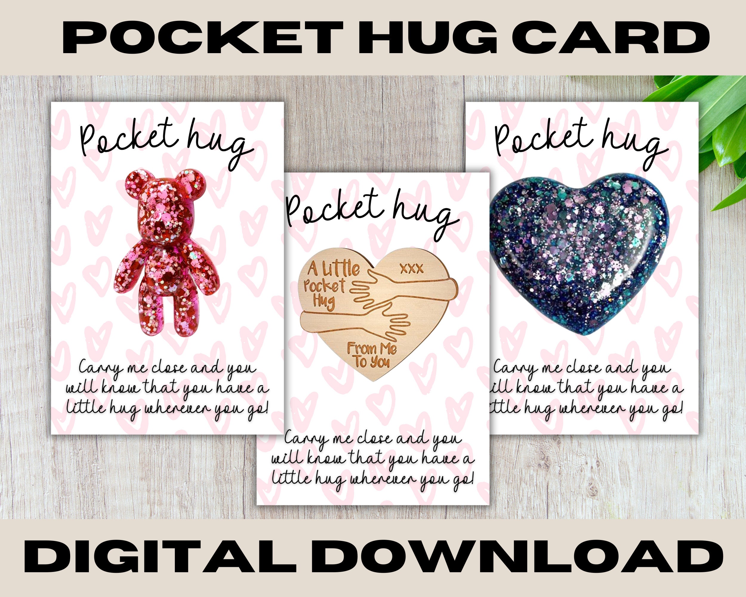 Pocket Hug Card PNG, Pocket Hug Template, Commercial Use PNG, Printable ...
