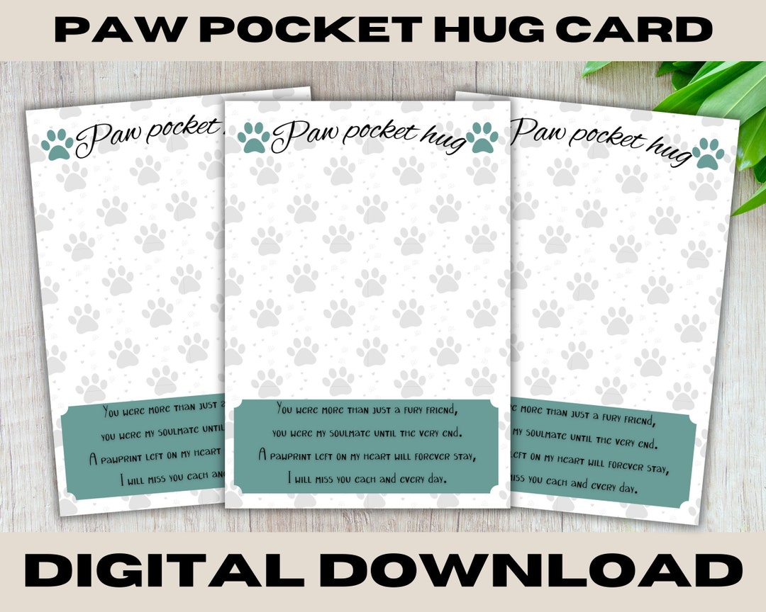 Pocket Hug Card Template, Pocket Hug PNG, Backing Card Printable ...