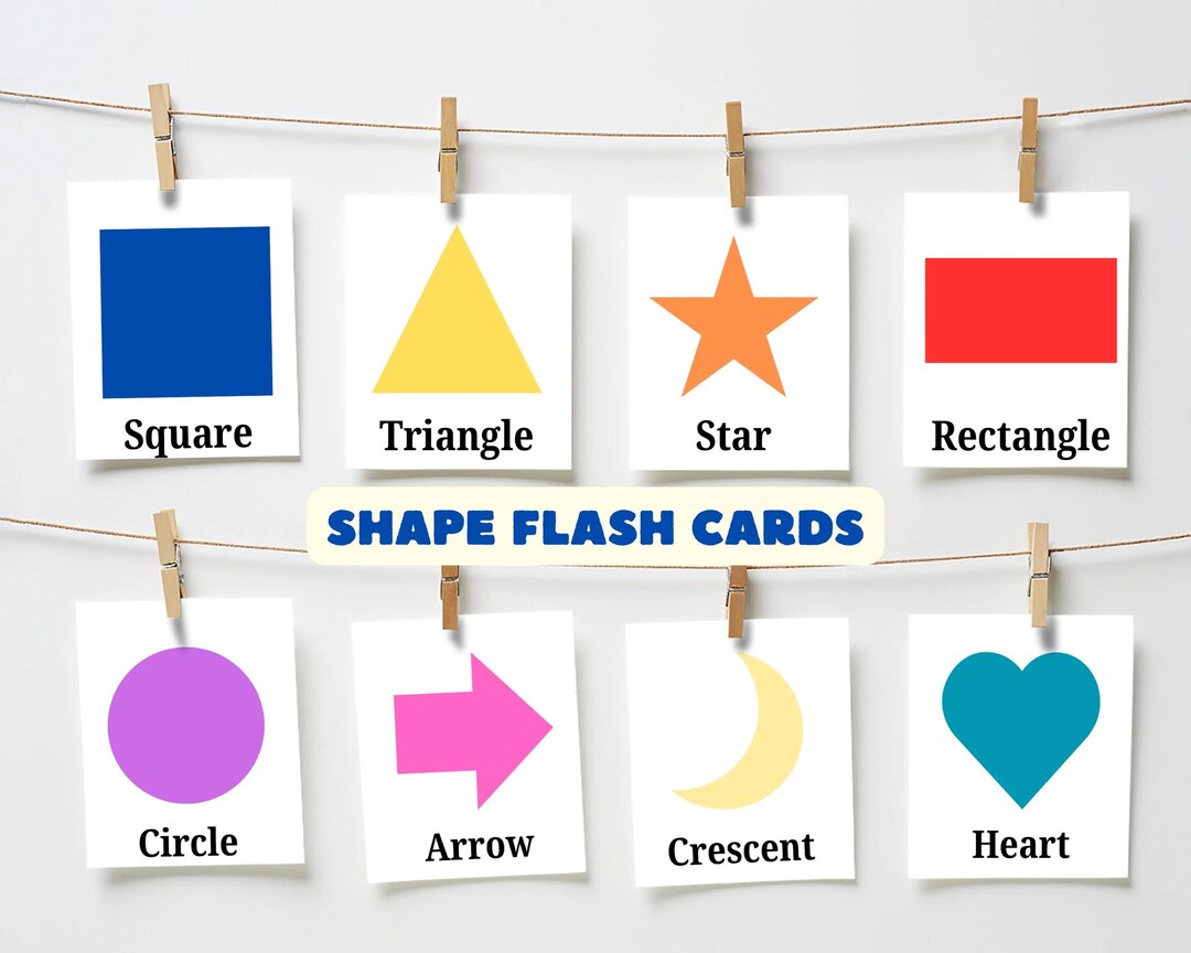 Shape Flashcards, Preschool Materials, Printable Homeschooling ...