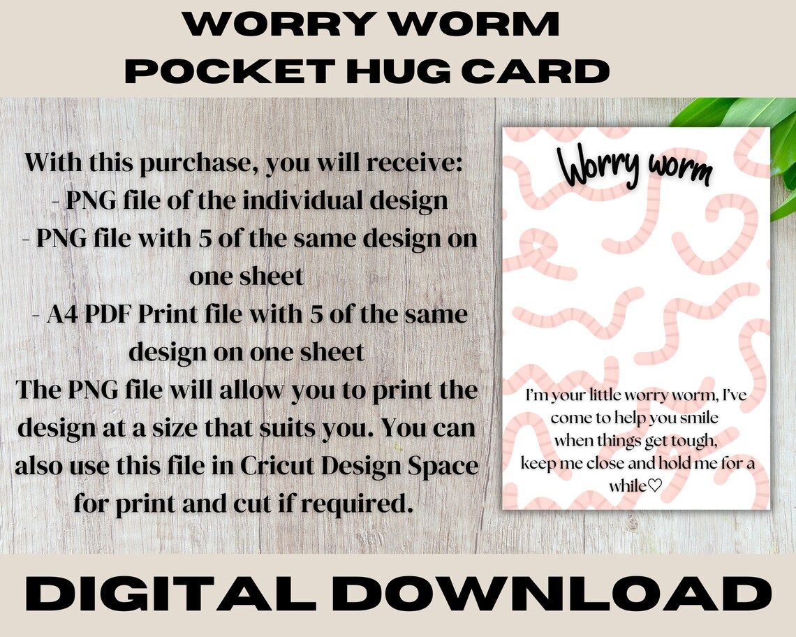 Worry Worm Backing Card, Templates for Small Business, Commercial Use ...