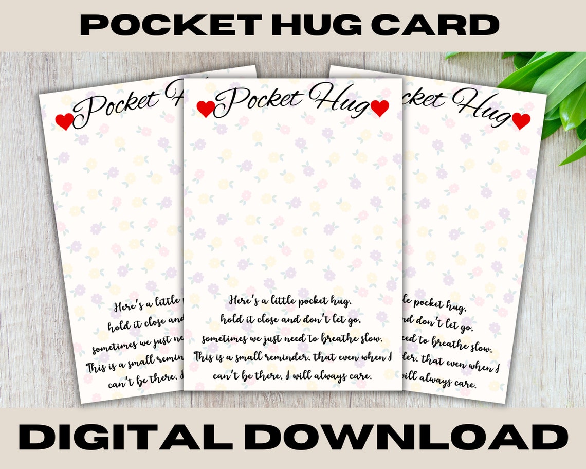 Pocket Hug Card PNG, Backing Card Templates, Pocket Hug Printable ...