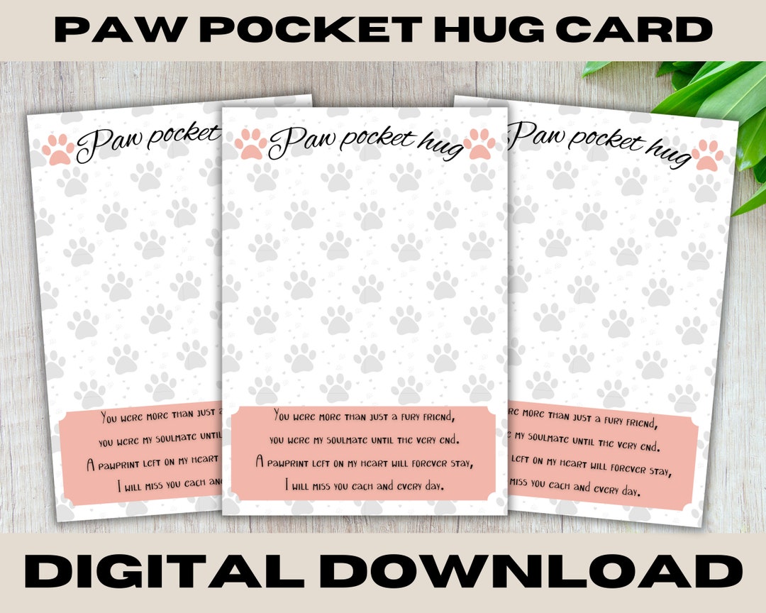 Pocket Hug Card Template, Pocket Hug PNG, Backing Card Printable ...