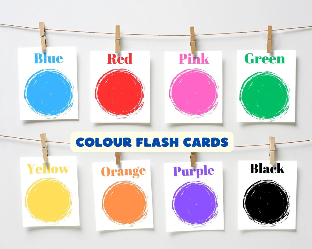 Colour Flash Cards, Learning Colours for Toddlers, Printable Teacher ...
