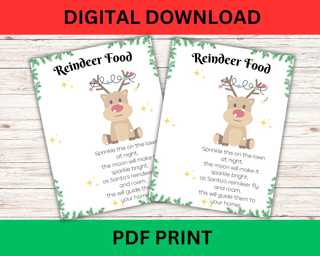 Magic Reindeer Food Digital Download, Christmas Activities Printable ...