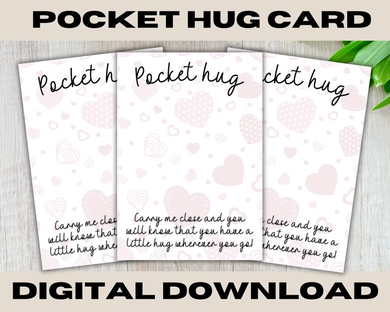 Pocket Hug Card Template, Pocket Hug PNG, Backing Card Printable ...