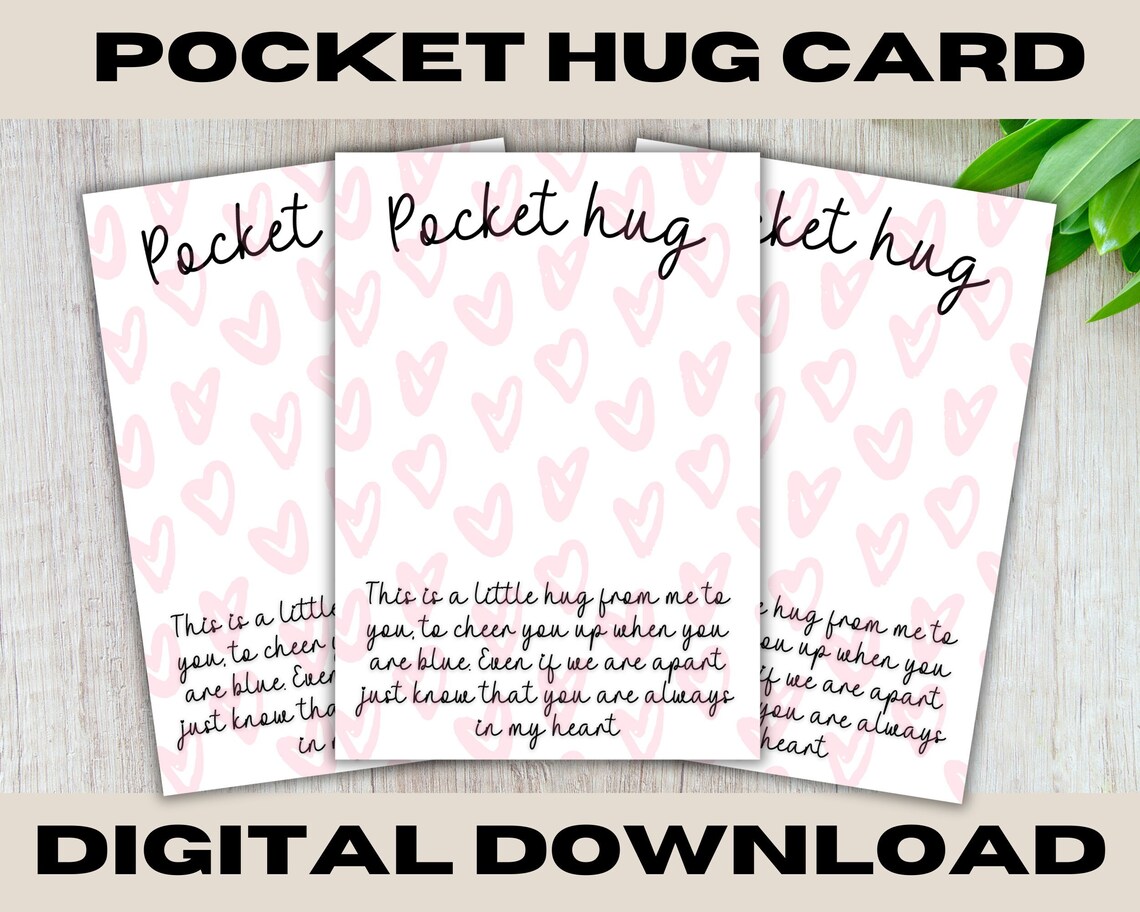 Pocket Hug Card Template, Pocket Hug PNG, Backing Card Printable ...