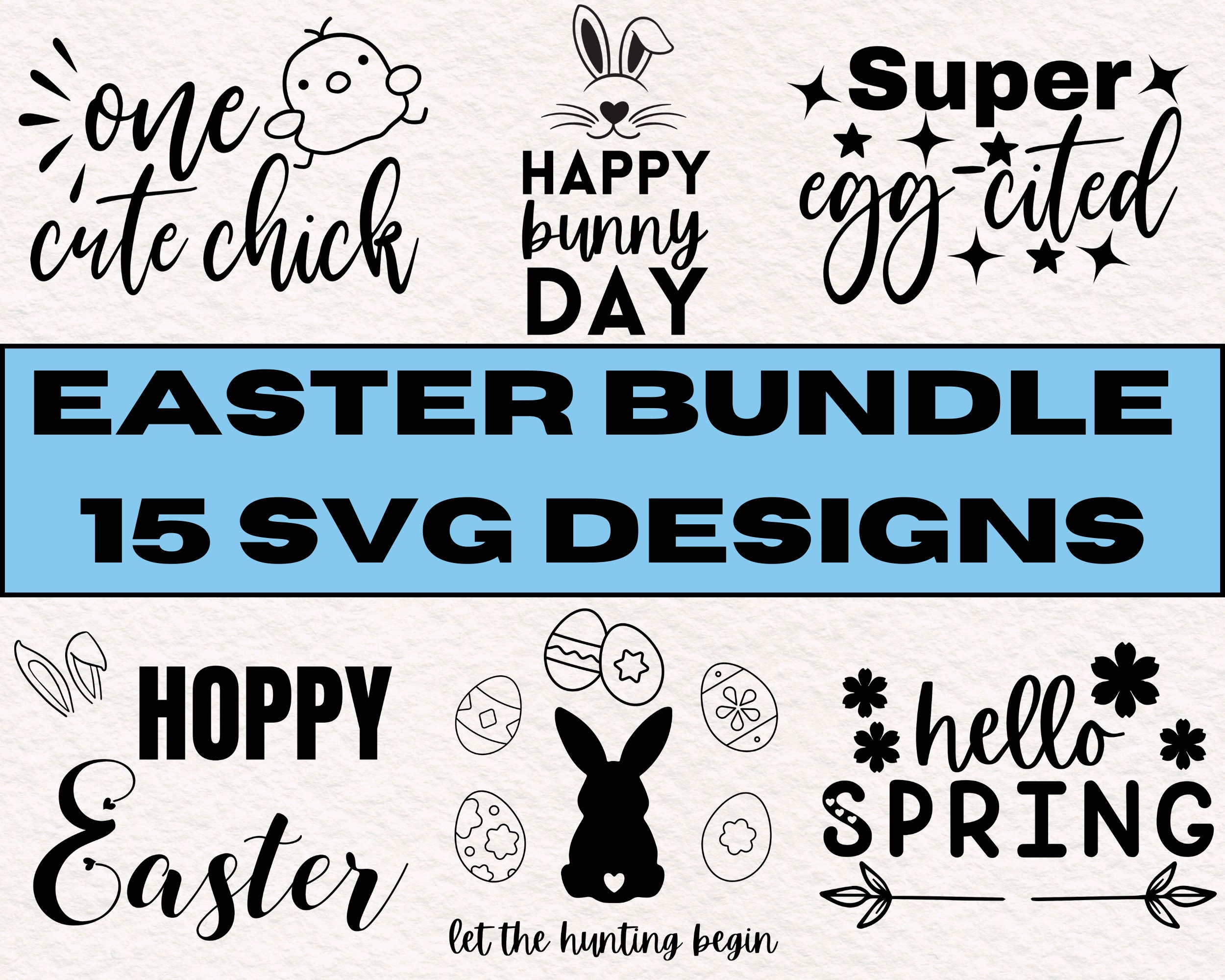 Easter SVG Bundle, Easter Quotes SVG, Spring SVG Bundle, Digital ...