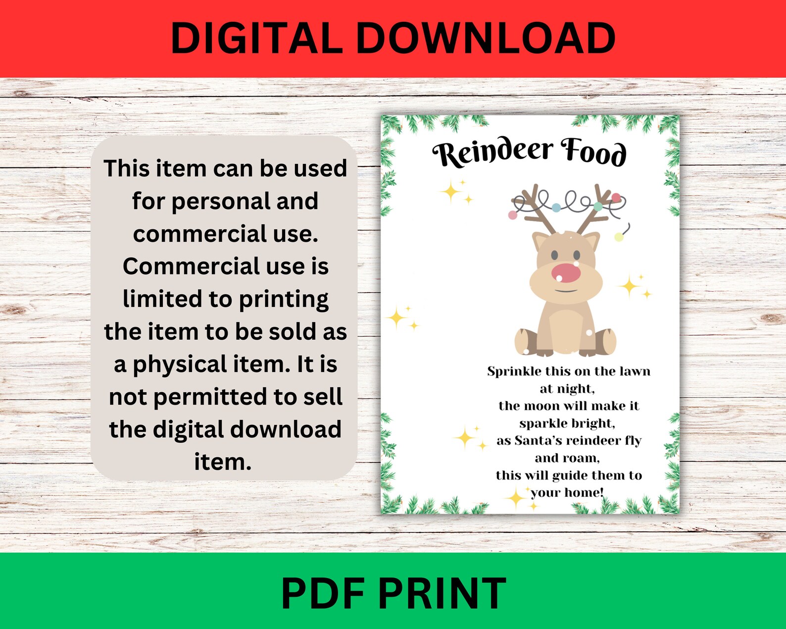 Magic Reindeer Food Digital Download, Printable Christmas Ideas ...