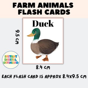 Farm Animals Flash Cards, Educational Flash Cards Digital, Homeschool ...