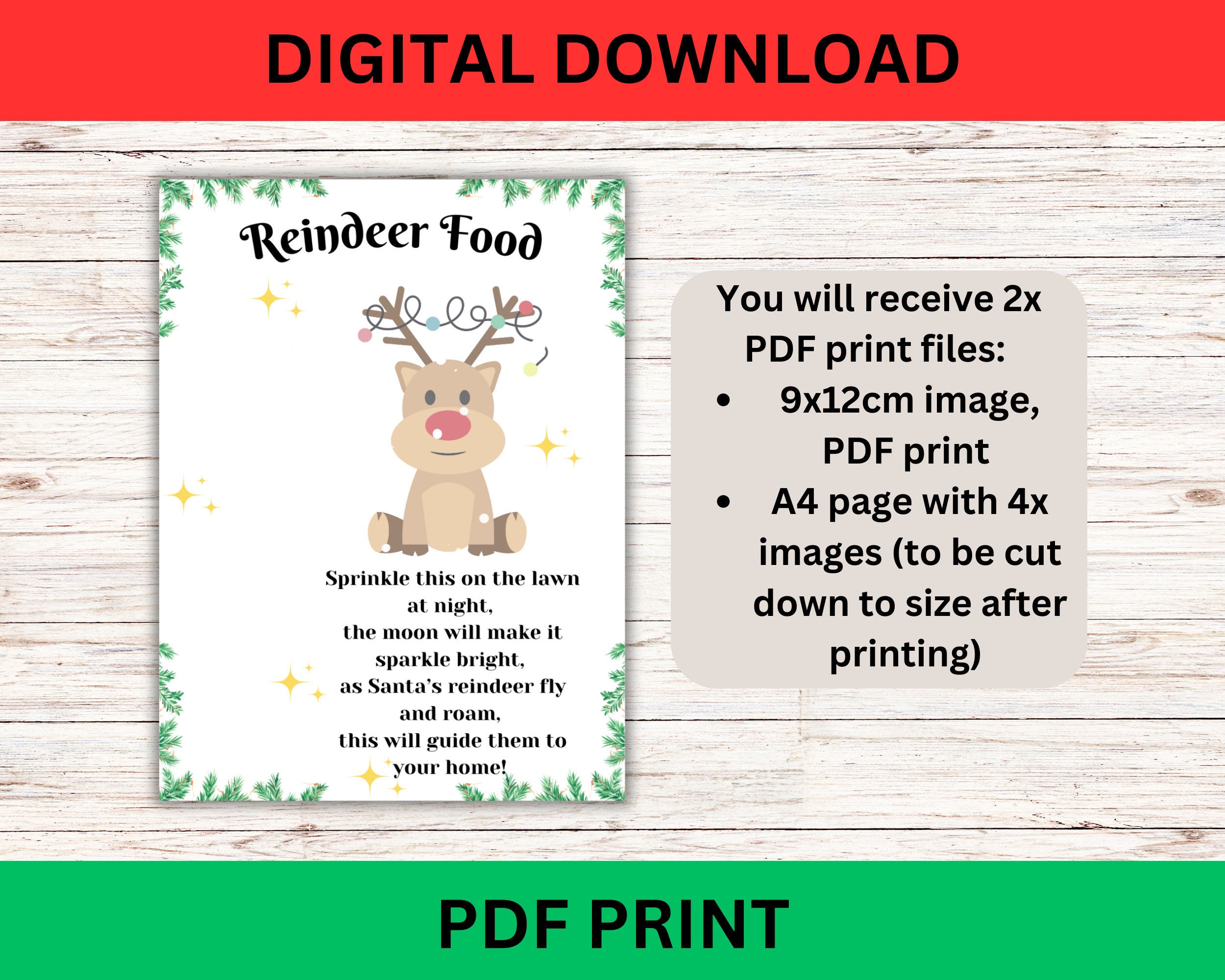 Magic Reindeer Food Digital Download, Printable Christmas Ideas ...