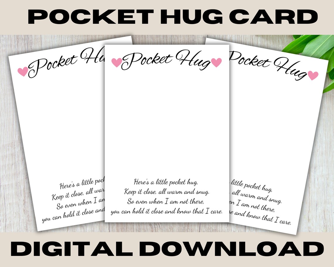 Pocket Hug Card Template, Pocket Hug PNG, Backing Card Printable ...