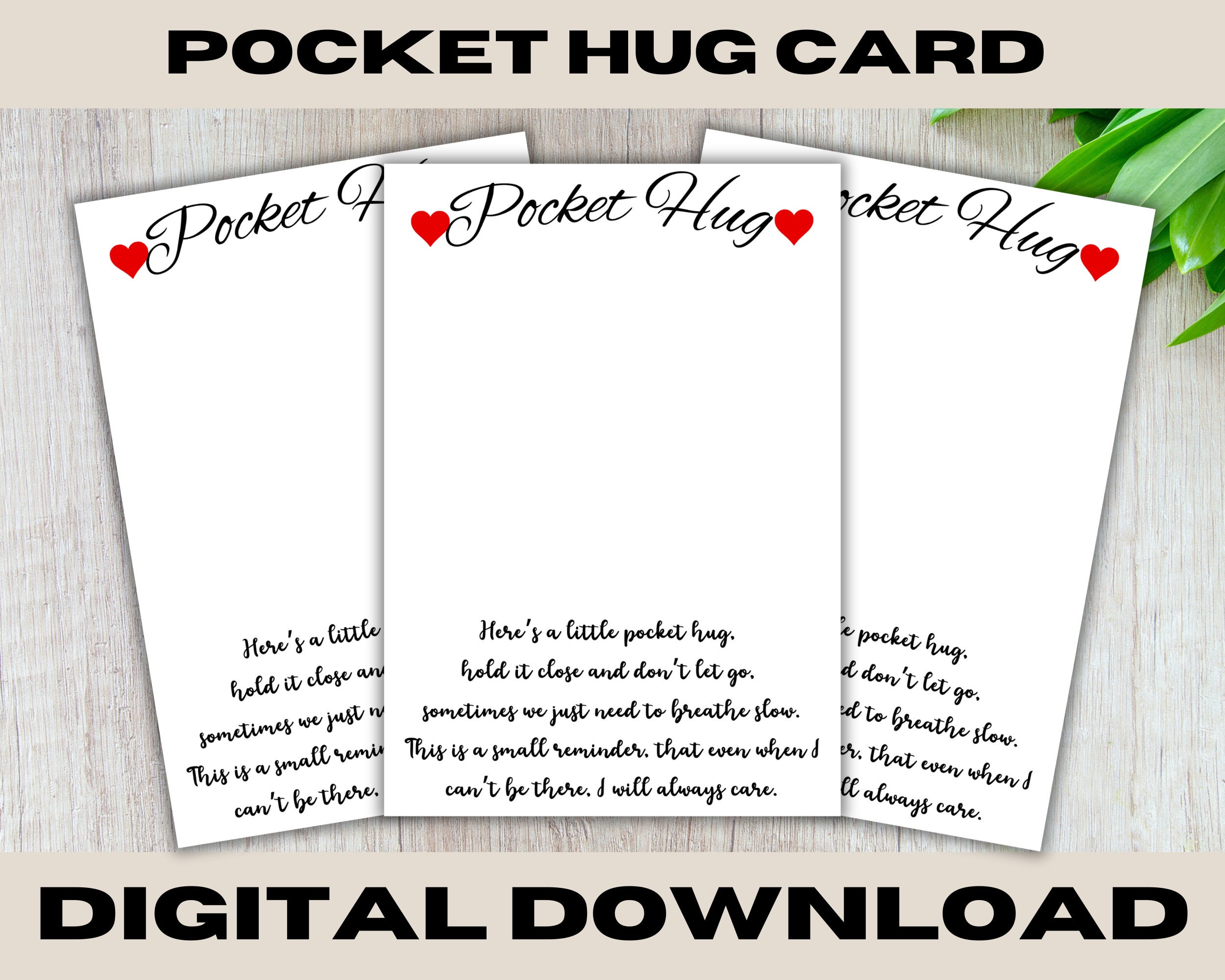 Pocket Hug Card PNG, Pocket Hug Template, Commercial Use PNG, Printable ...