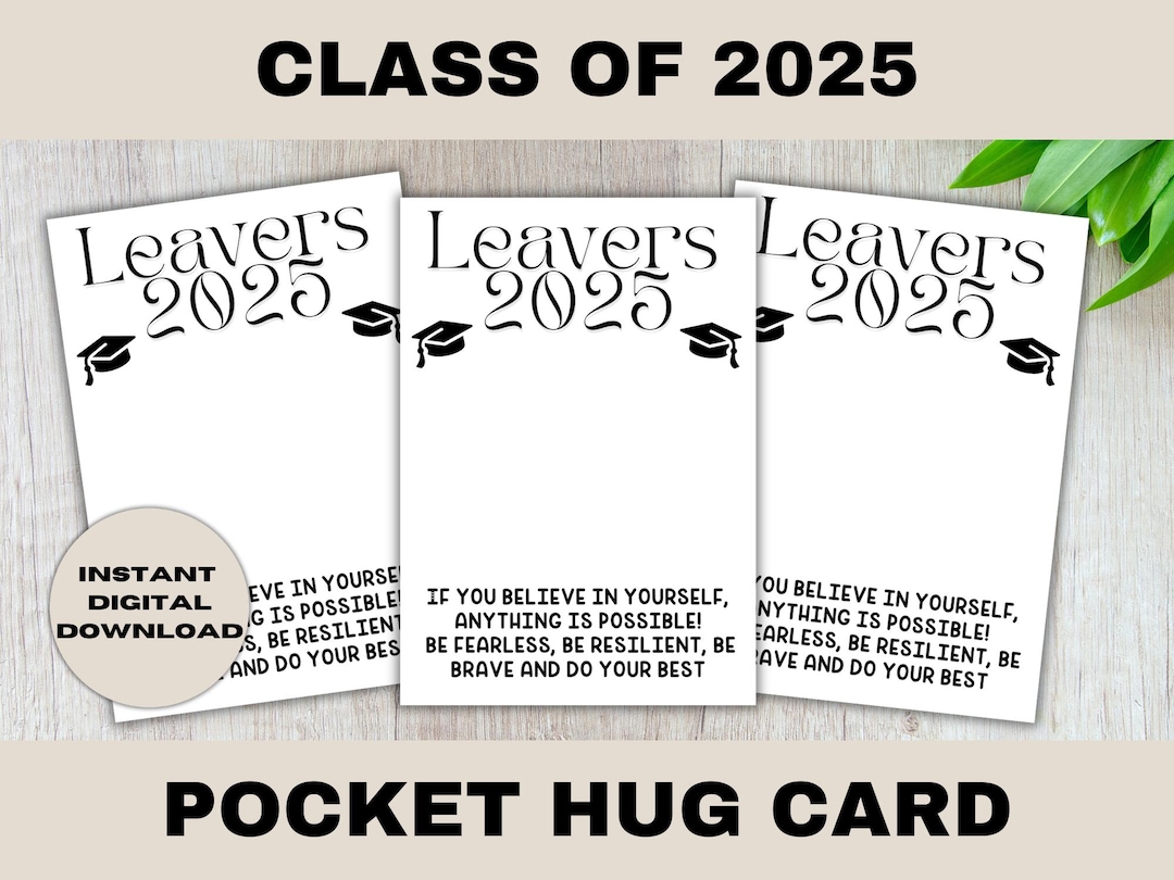Leavers 2025 Backing Card Template, Class of 2025 Pocket Hug Card, 2025 ...