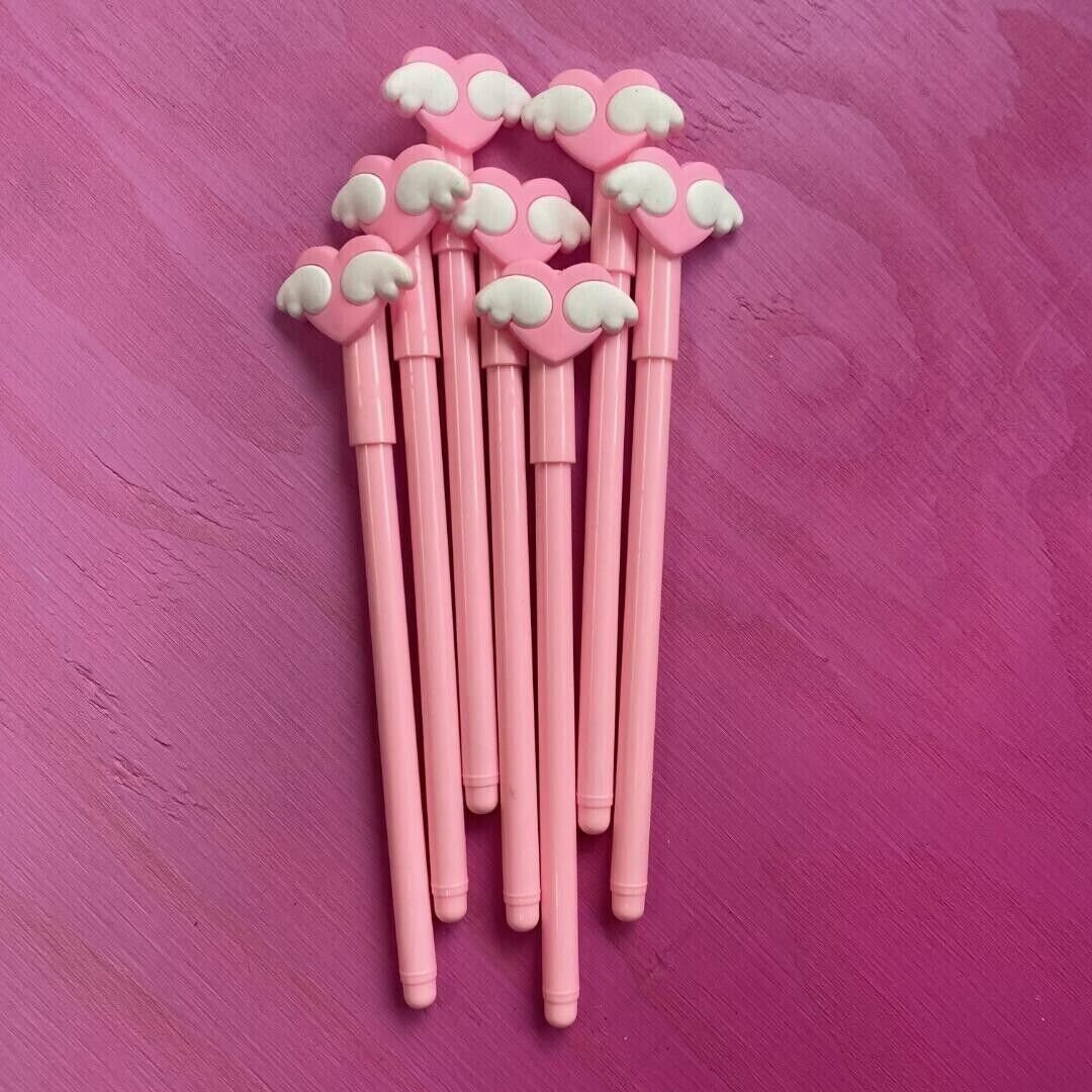 Angel Wings Heart Pens White Angel Wings on Pink Hearts Pen - Etsy