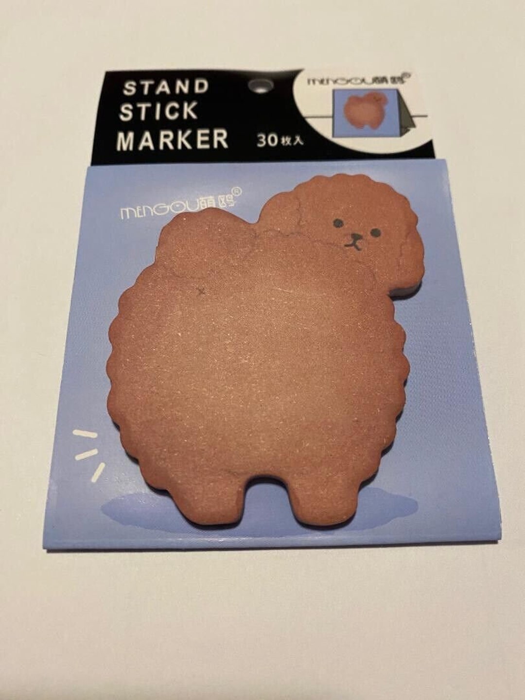 Cute Brown Poodle Dog Sticky Notes, Adhesive Memo Pad on Stand, Novelty ...