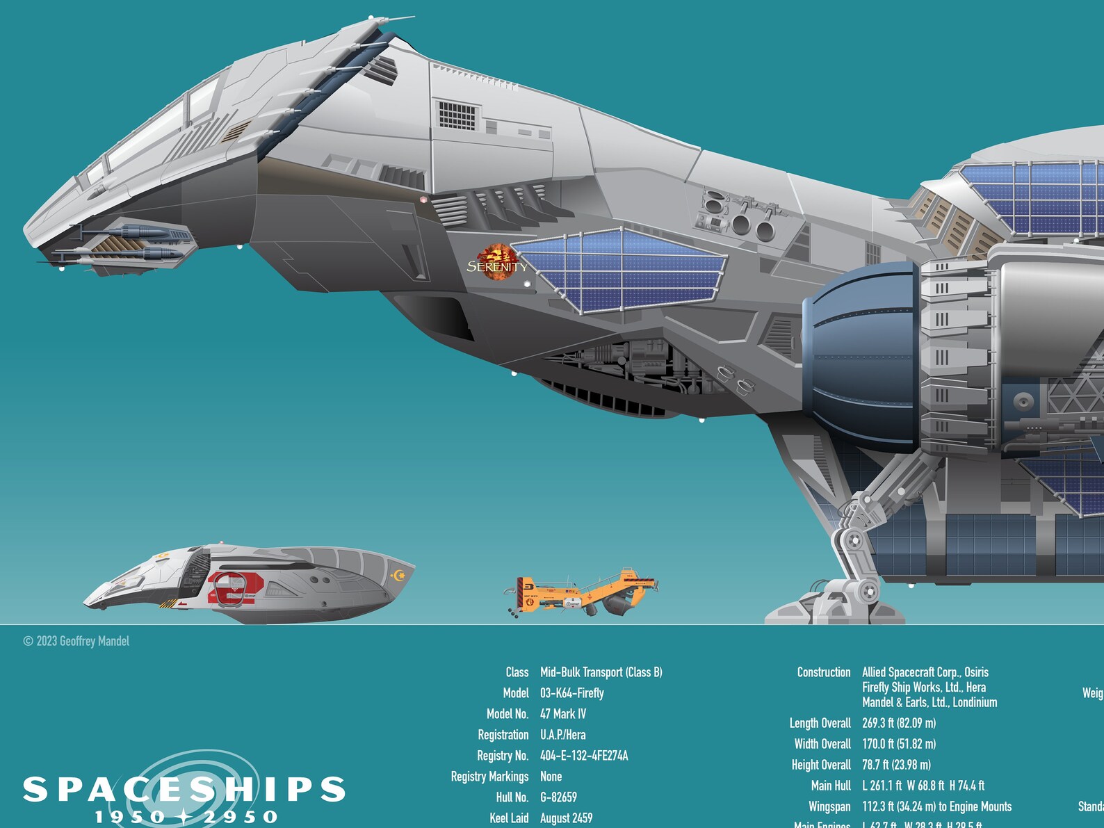 Firefly Serenity Transport Limited Edition Signed Numbered Spaceship Print by Geoffrey Mandel - Etsy