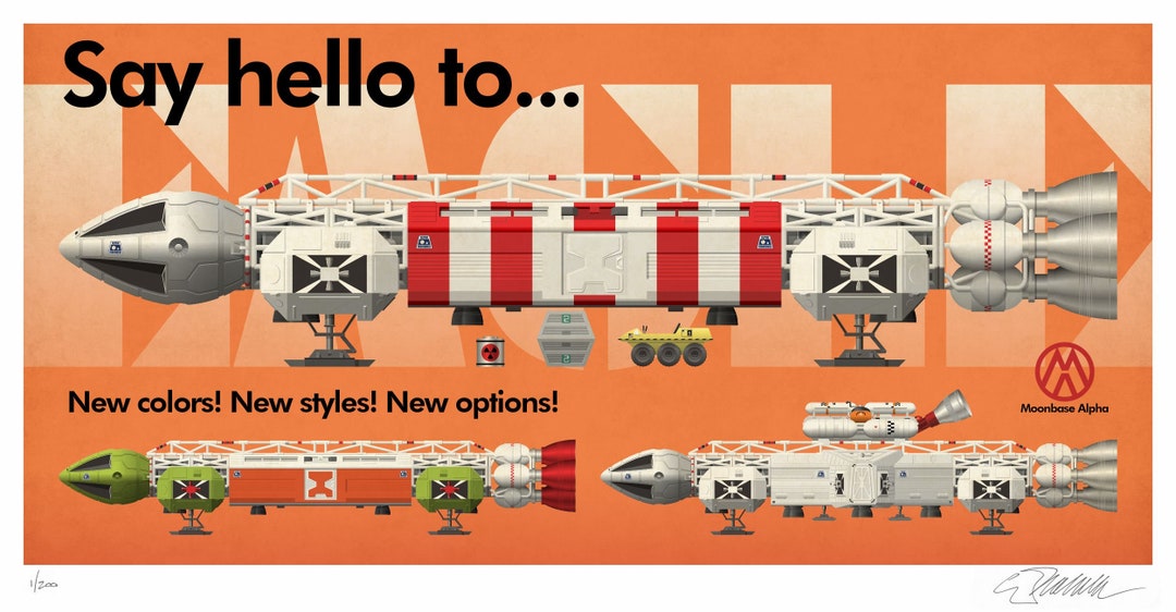 Vintage Space 1999 Eagle Magazine Ad Limited Edition Signed Numbered Spaceship Print by Geoffrey ...