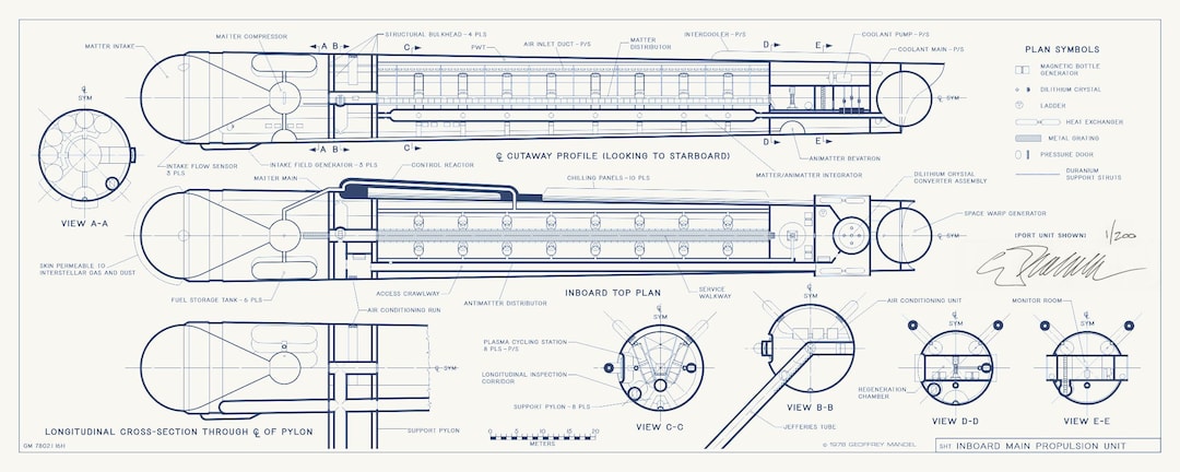 Star Trek Original Warp Drive Blueprint - Etsy