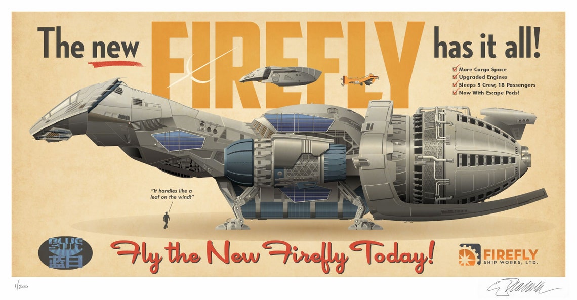 Vintage Serenity Firefly Magazine Ad Limited Edition Signed Numbered ...