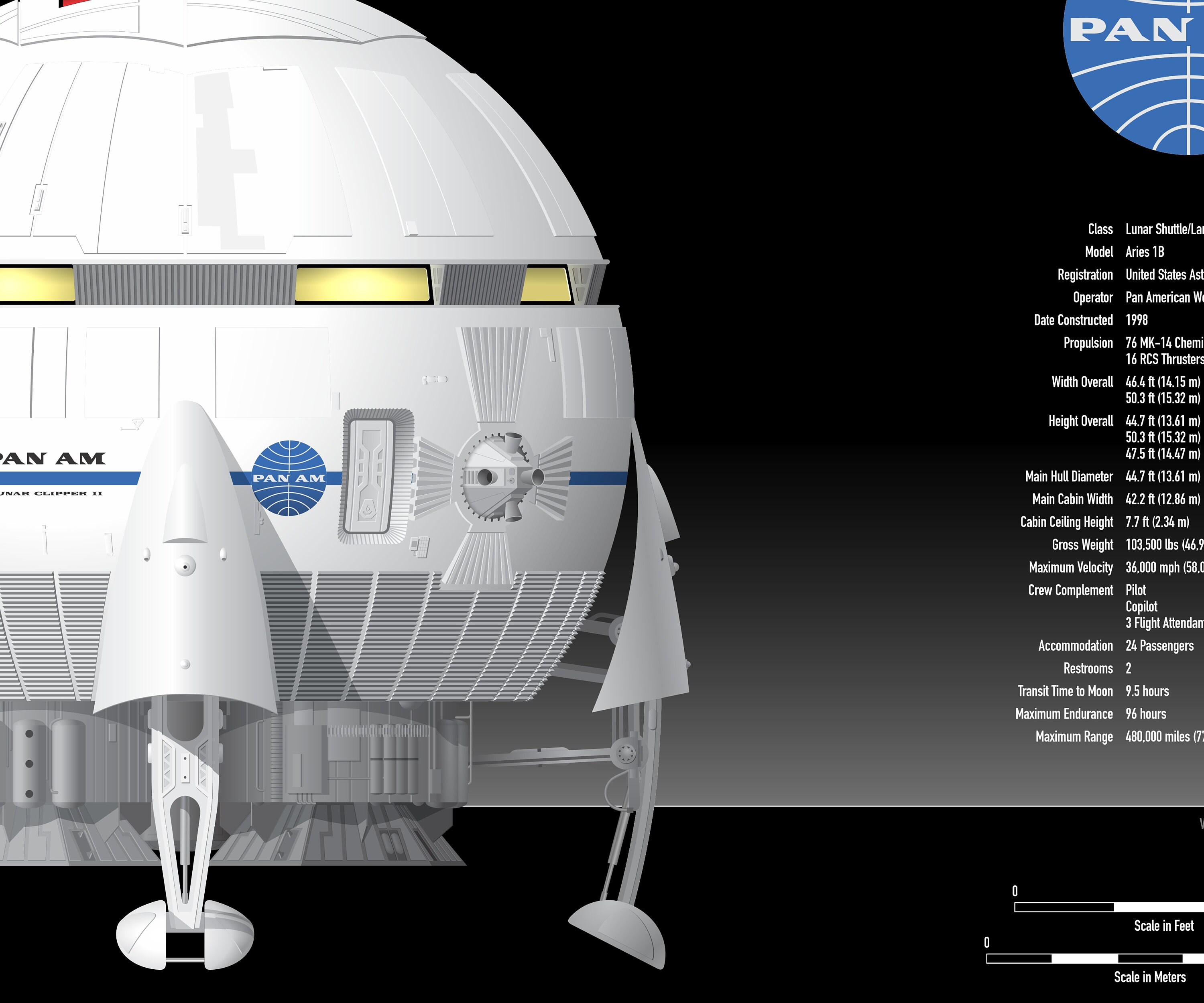 Aries 1B Lunar Shuttle 2001 A Space Odyssey Limited Edition Signed ...