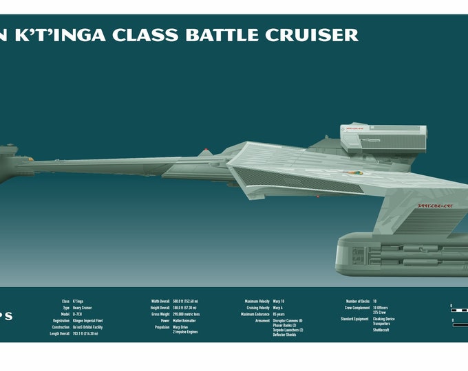 Star Trek Klingon Battle Cruiser K't'inga Class Limited Edition Signed ...
