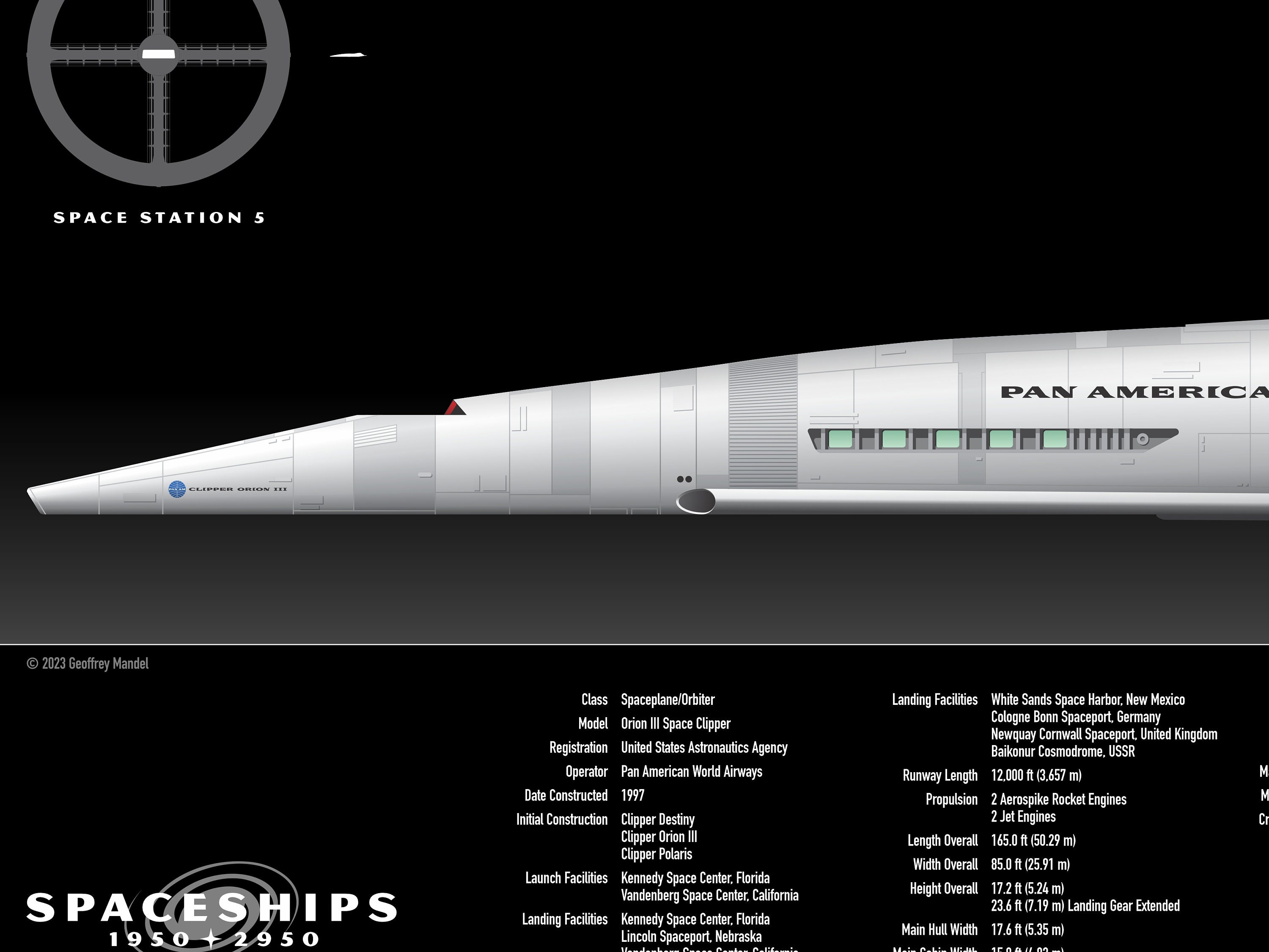 Orion Space Clipper 2001 A Space Odyssey Limited Edition Signed ...