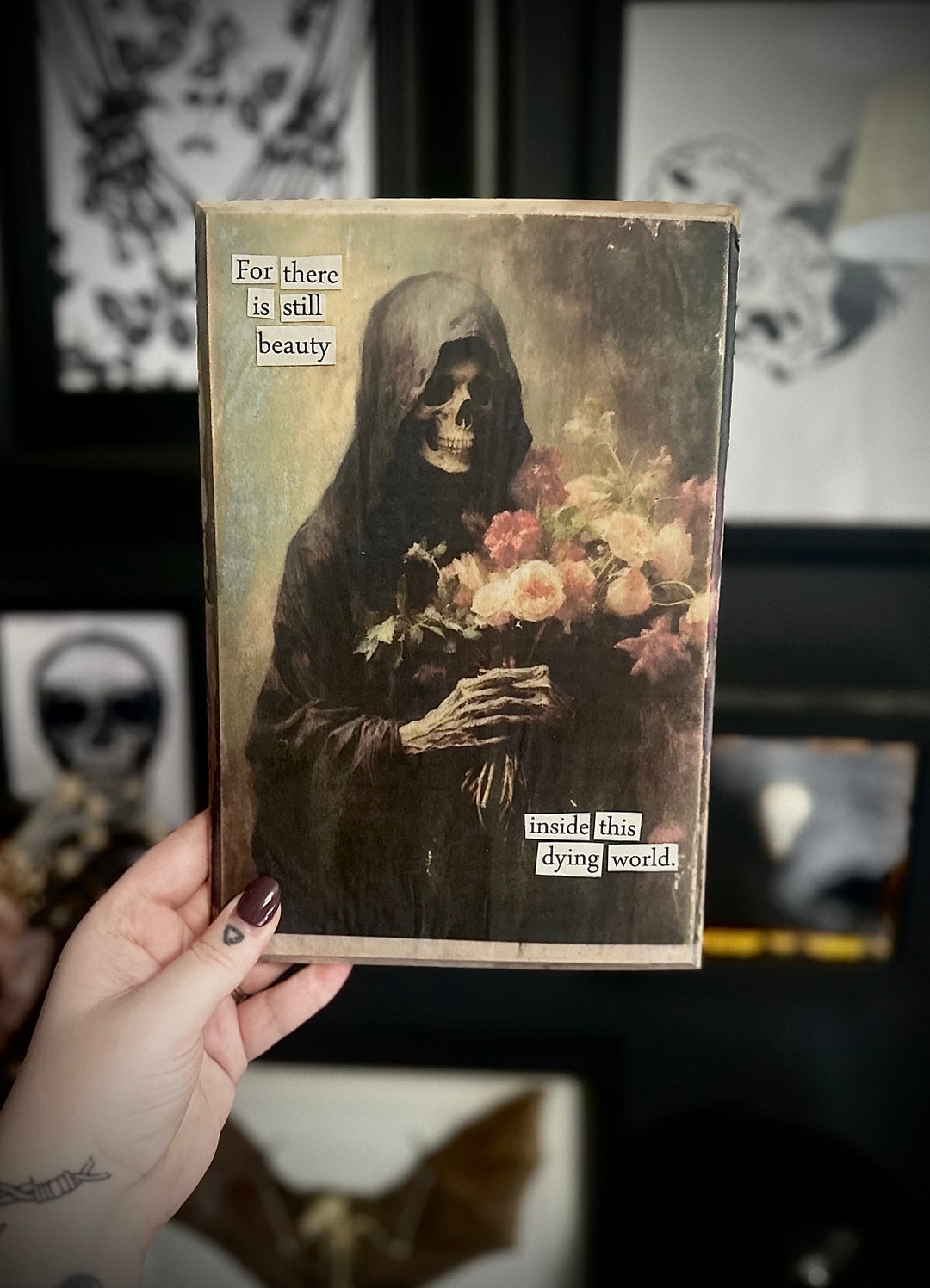 Gothic Macabre Creepy Obscure Dark Quoted Image Transfer Wooden Plaque ...