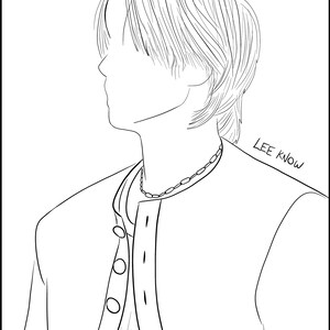 Stray Kids Line Art Outline Stricker Set OT8 - Etsy Australia