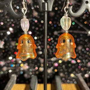 GHOSTIE BOO Pastel Iridescent, Handmade Halloween Ghost Earrings, Cute ...