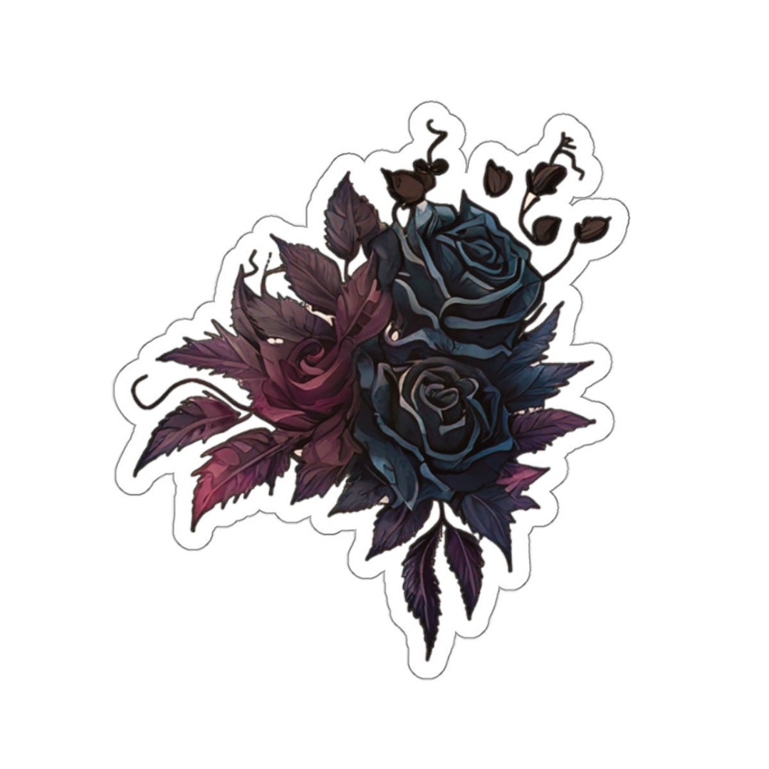 Vinyl Sticker, Dark Gothic Roses, Decal for Laptop, Sticker for Water ...