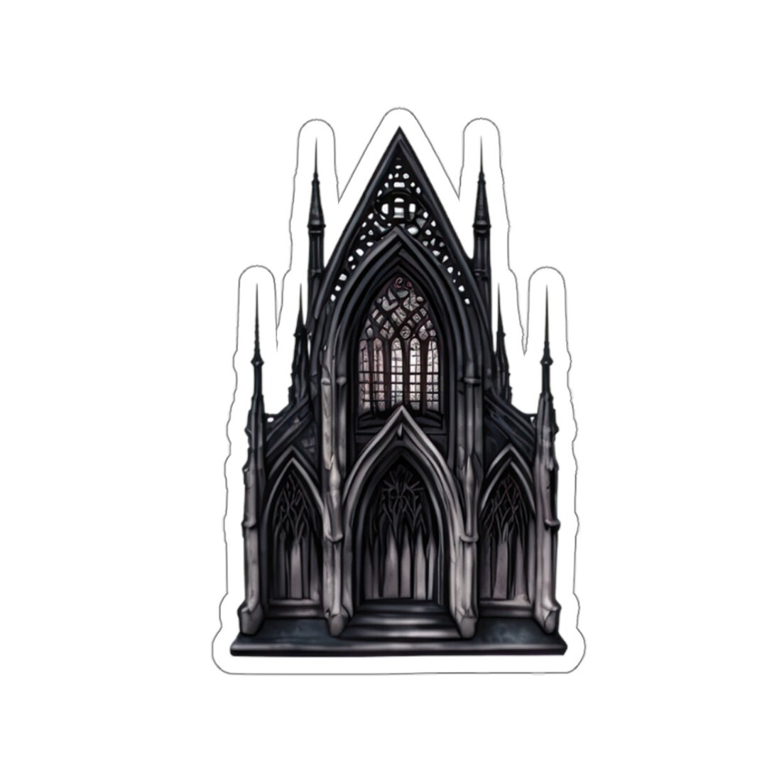 Vinyl Sticker, Gothic Cathedral, Gothic Architecture, Decal for Laptop ...