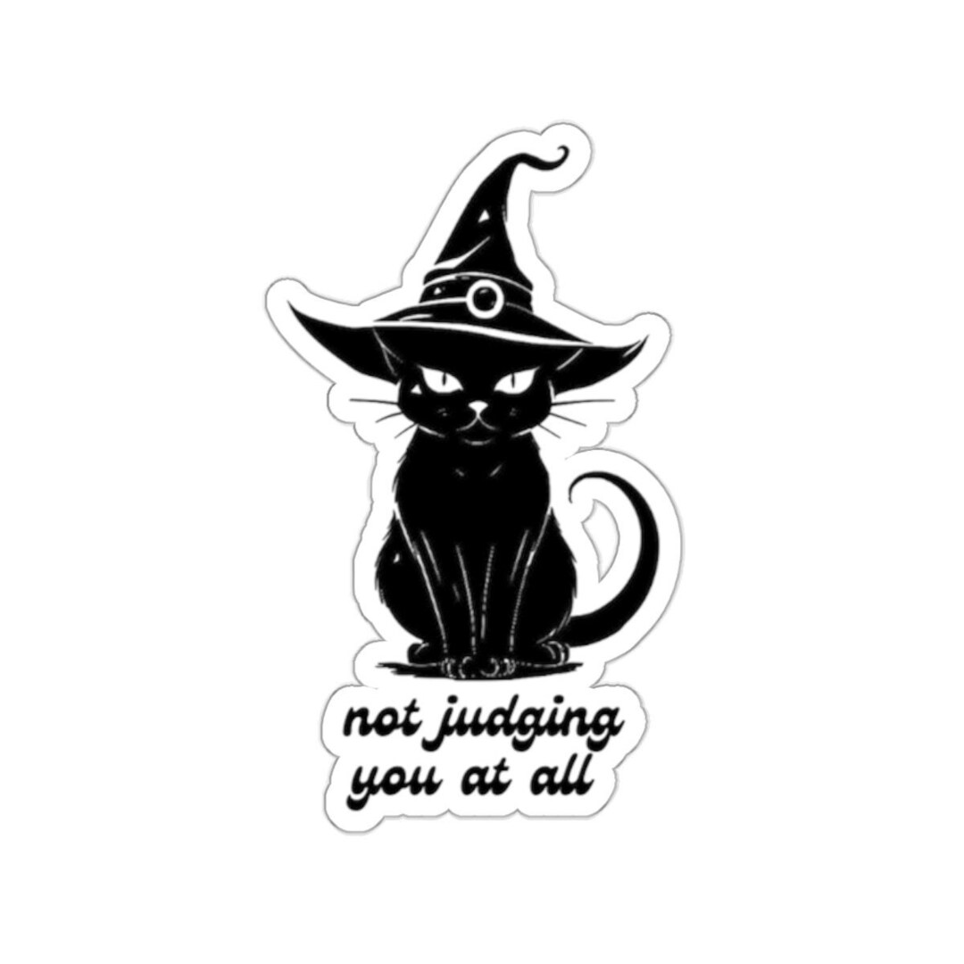 Vinyl Sticker, Judgy Cat - Etsy