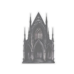 Vinyl Sticker, Gothic Cathedral, Gothic Architecture, Decal for Laptop ...