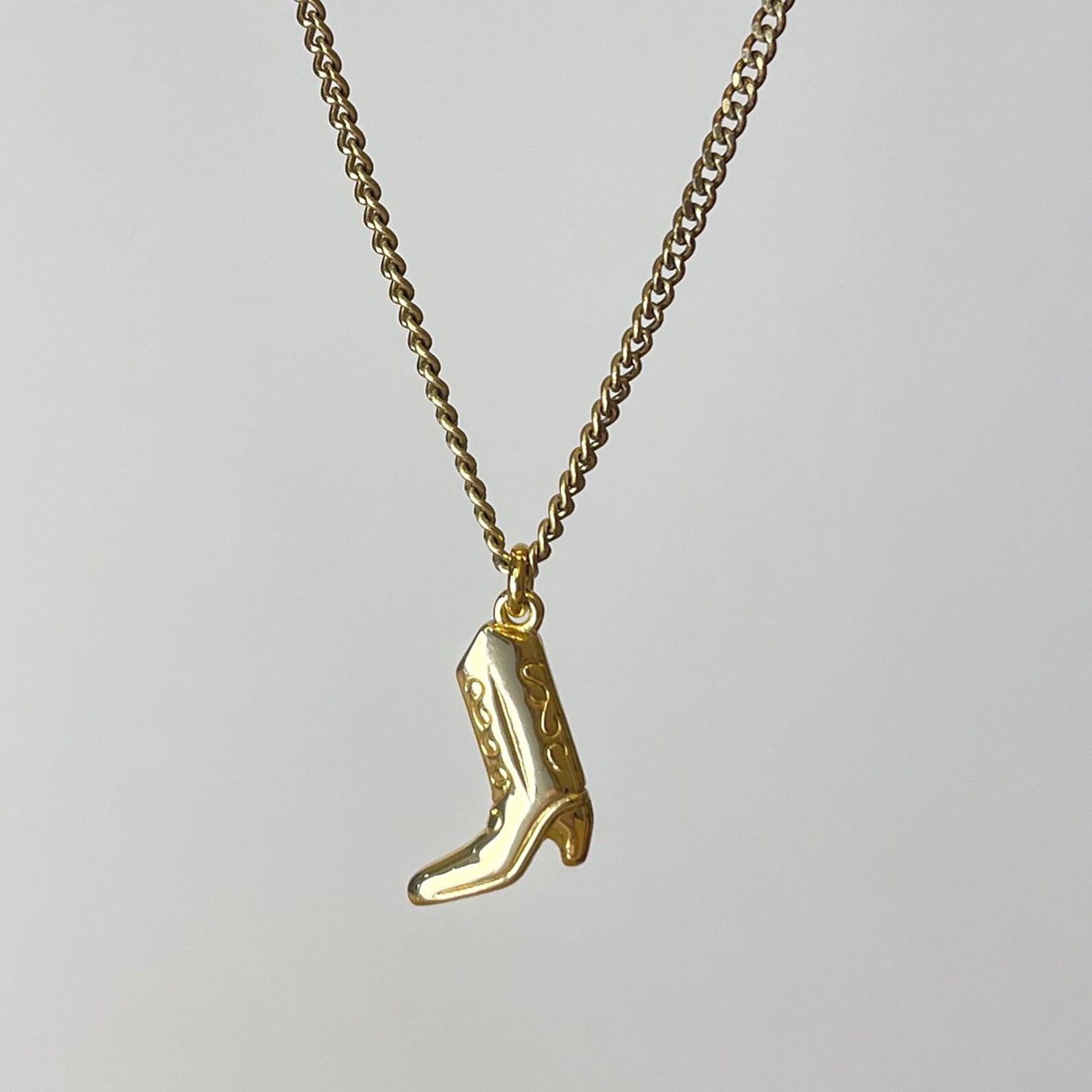 Cowboy Boot Necklace,14k Gold Plated Cowboy Boot Necklace,cowgirl ...