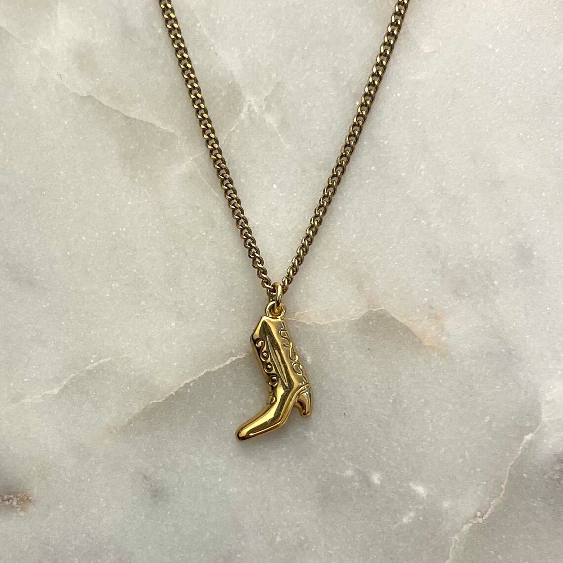Cowboy Boot Necklace,14k Gold Plated Cowboy Boot Necklace,cowgirl ...