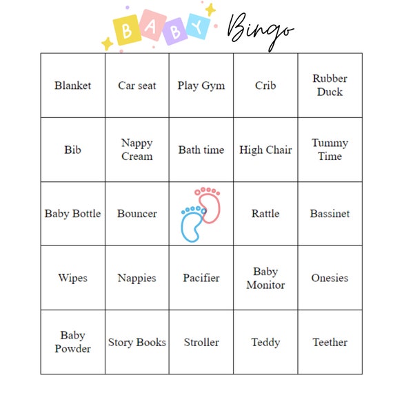 Baby Shower Games Printable Bingo Baby Shower Bingo Cards