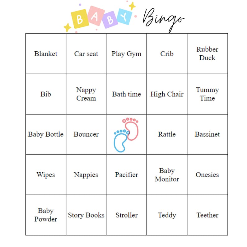 Baby Bingo, Baby Shower Games, 30 Prefilled Printable Bingo Cards ...