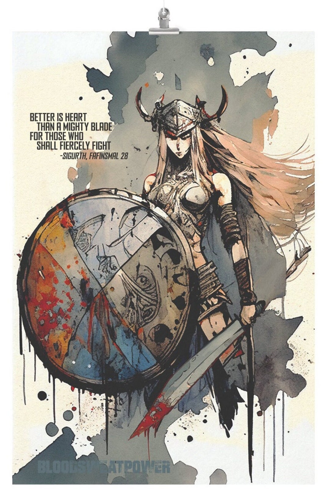 Viking Shield Maiden Motivational Poster Fitness , Gym Training - Etsy