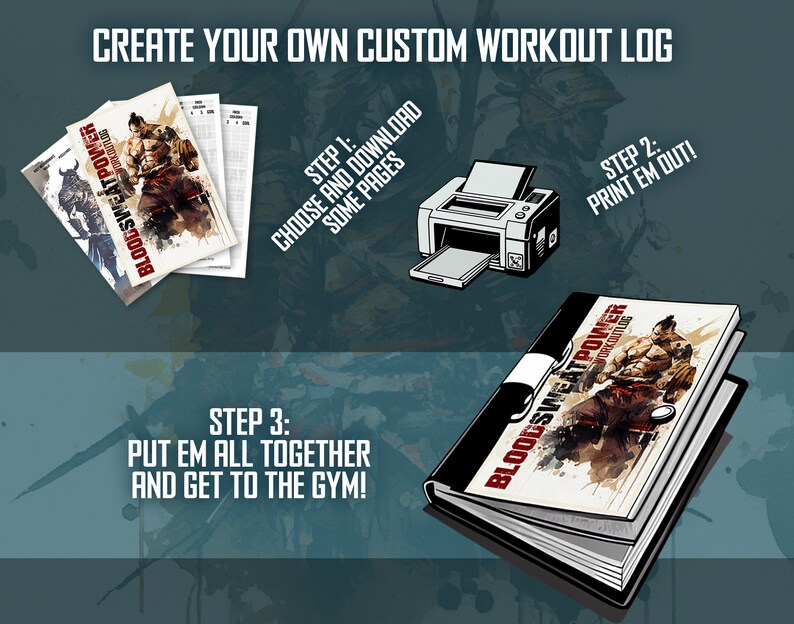 Printable Workout Logbook Cover Sheet VIKING 3 - Etsy