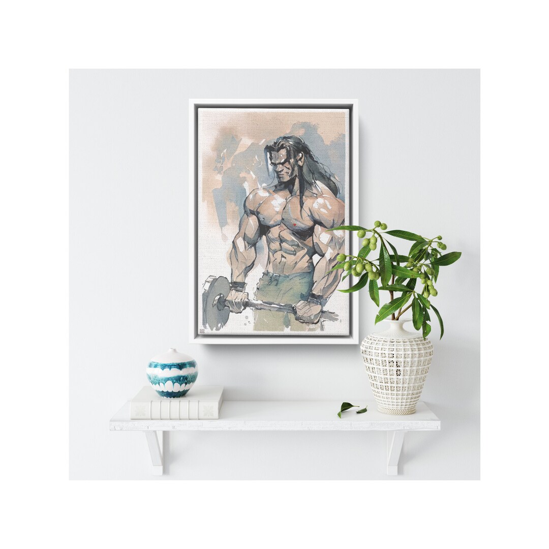 Best in Life Warrior Doing Reverse Bar Curls, Motivational Barbarian ...