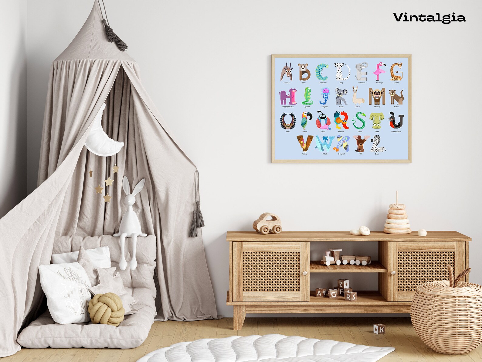 Whimsical Animal Alphabet Poster Nursery Decor Alphabet Poster Animal ...