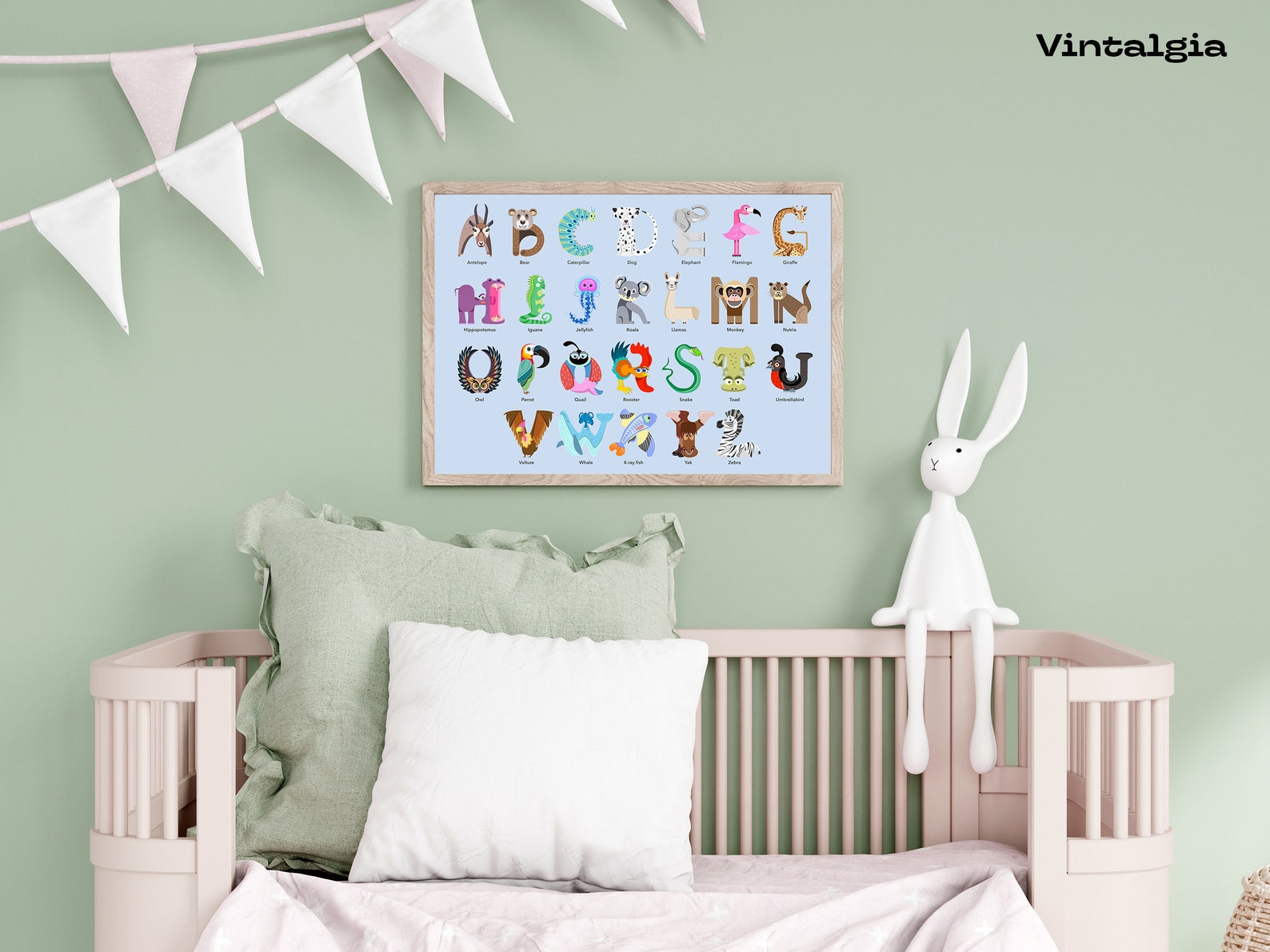 Whimsical Animal Alphabet Poster Nursery Decor Alphabet Poster Animal ...