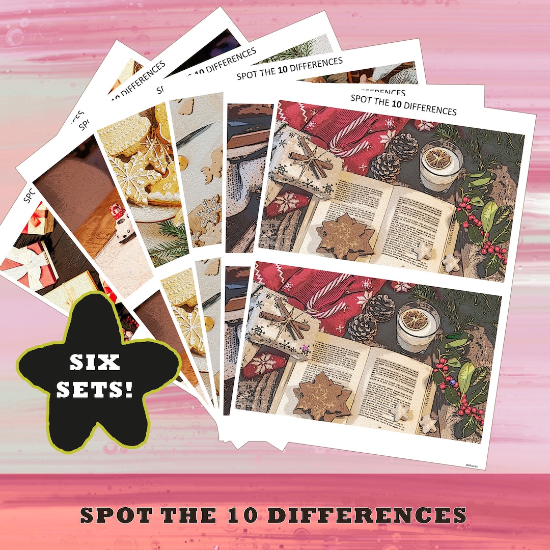 6 Holiday Spot the Difference Game Spot the Differences - Etsy