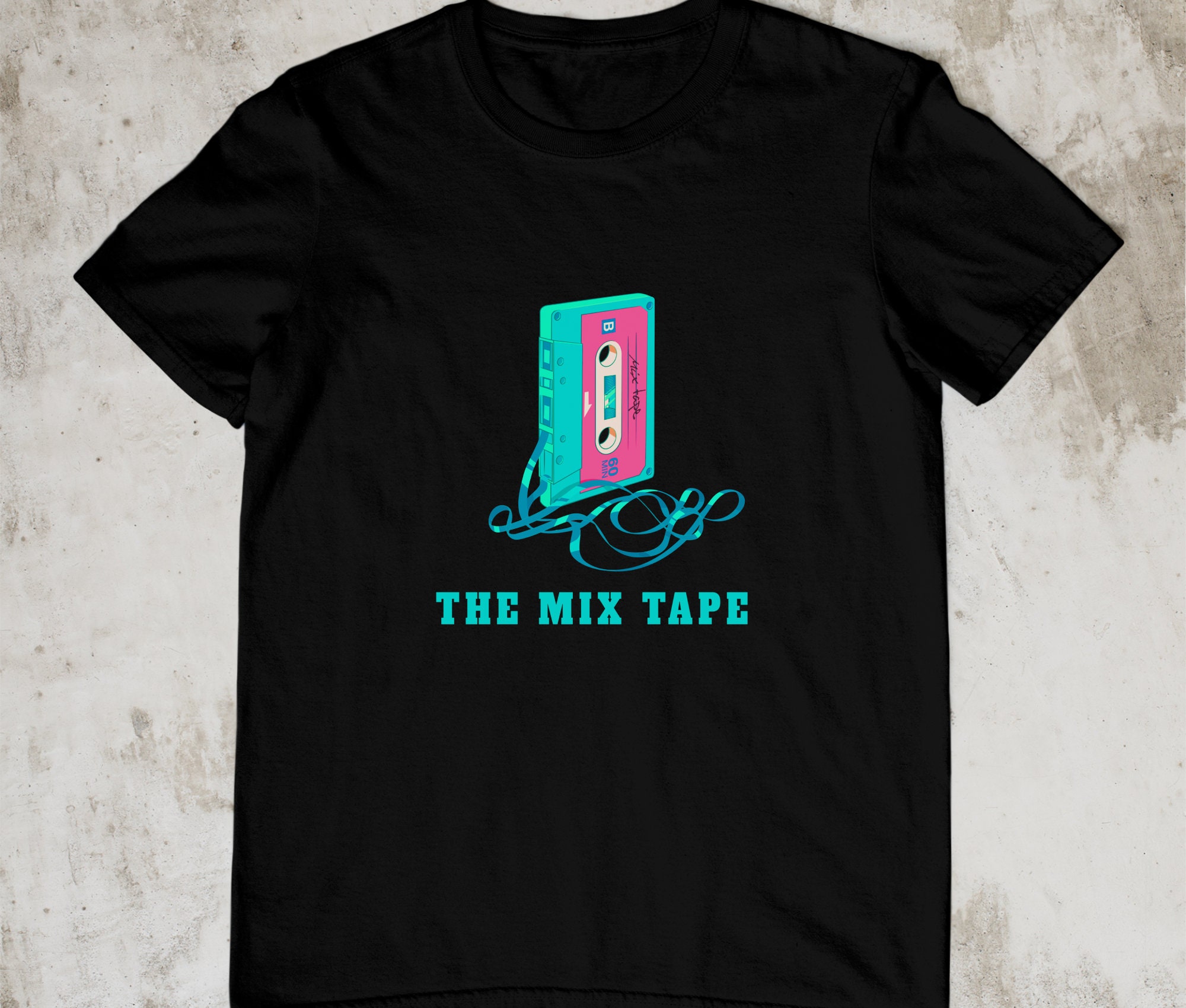 The Mix Tape Walkman Cassette Tape Shirt 80s Neon Shirt - Etsy