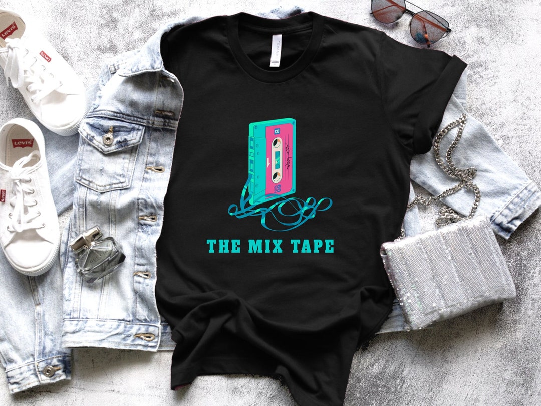The Mix Tape Walkman Cassette Tape Shirt 80s Neon Shirt 80's Retro ...