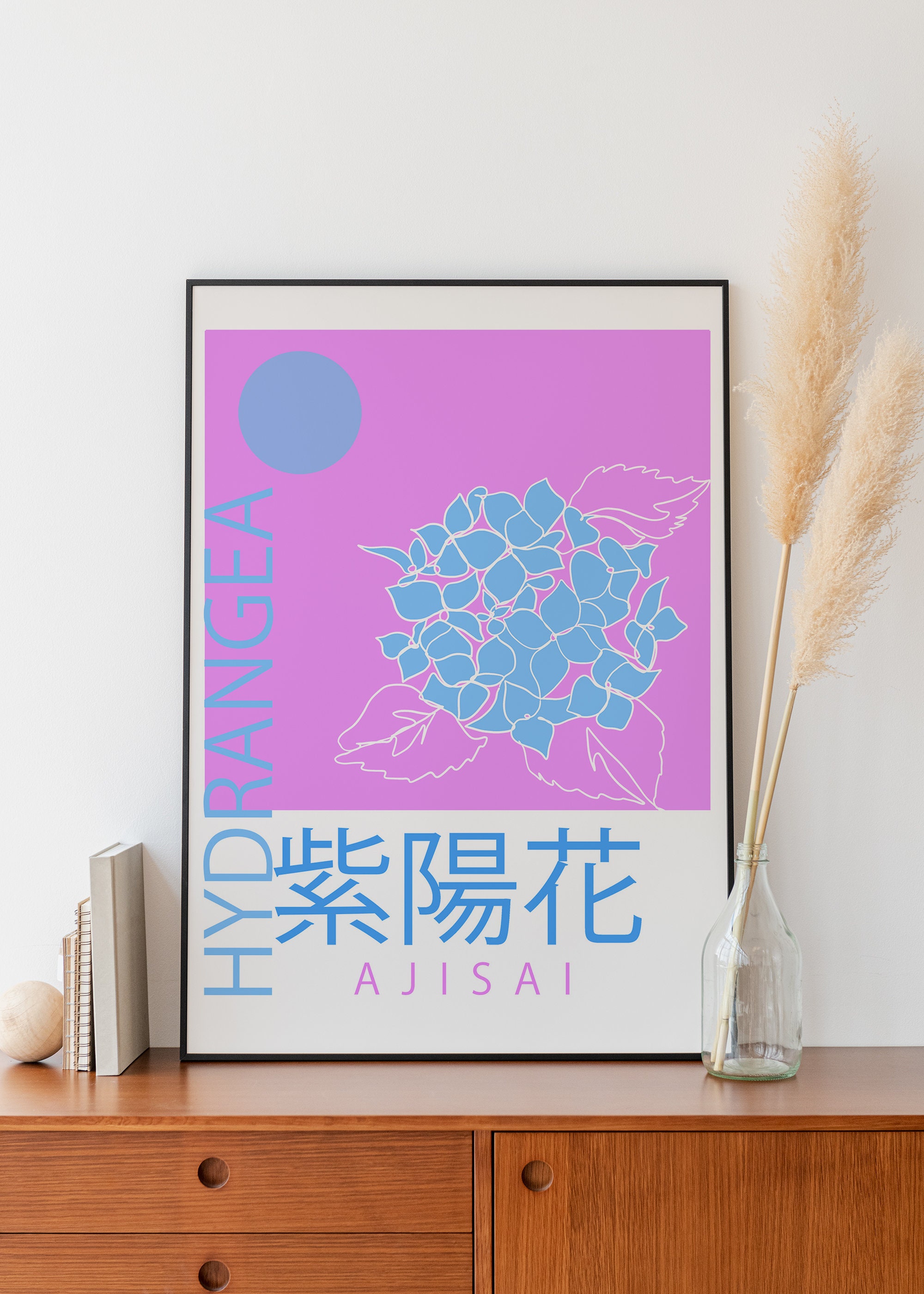 Hydrangea Poster Design, Printable, Digital Download, Wall Print, Jpg ...